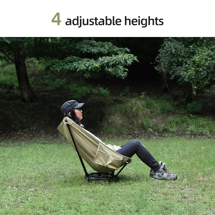 Adjustable Height Outdoor Portable Aluminum Folding Camping Moon Chair ...